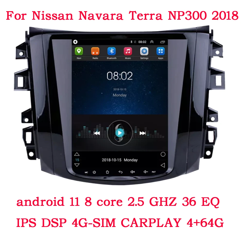 9.7 inch Vertical Screen For Nissan Navara Terra NP300 2018 Telsa Style ...