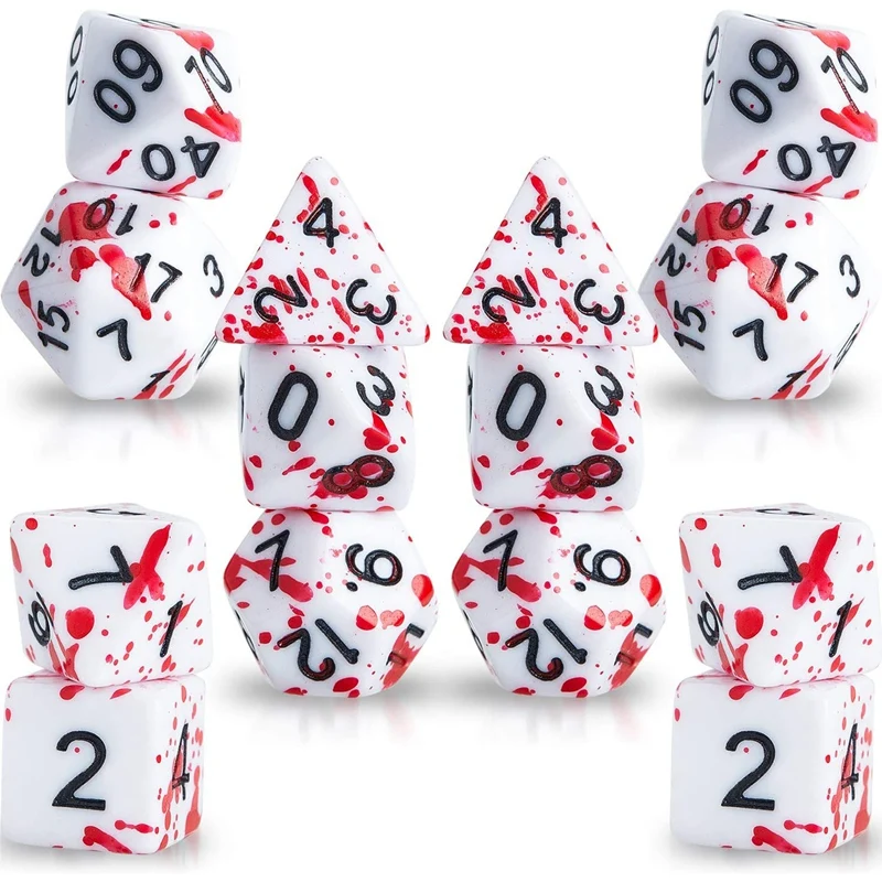 14-Pieces-Blood-Splatter-Dice-Polyhedral-7-Die-Dice-Set-For-RPG-DND ...
