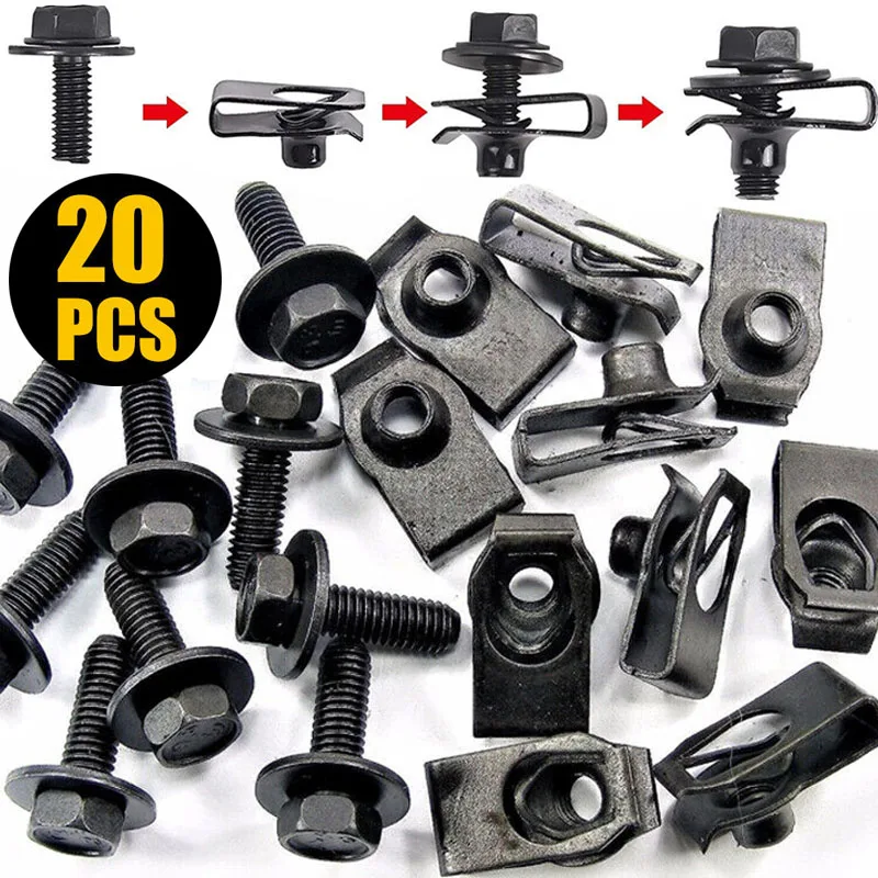 Car-Body-Bolts-U-nut-Clips-M6-Engine-Cover-Undertray-Splash-Shield ...