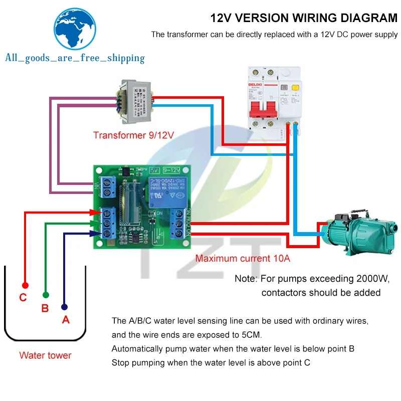 TZT-5V-12V-Water-Level-Automatic-Controller-Relay-Liquid-Sensor-Switch ...