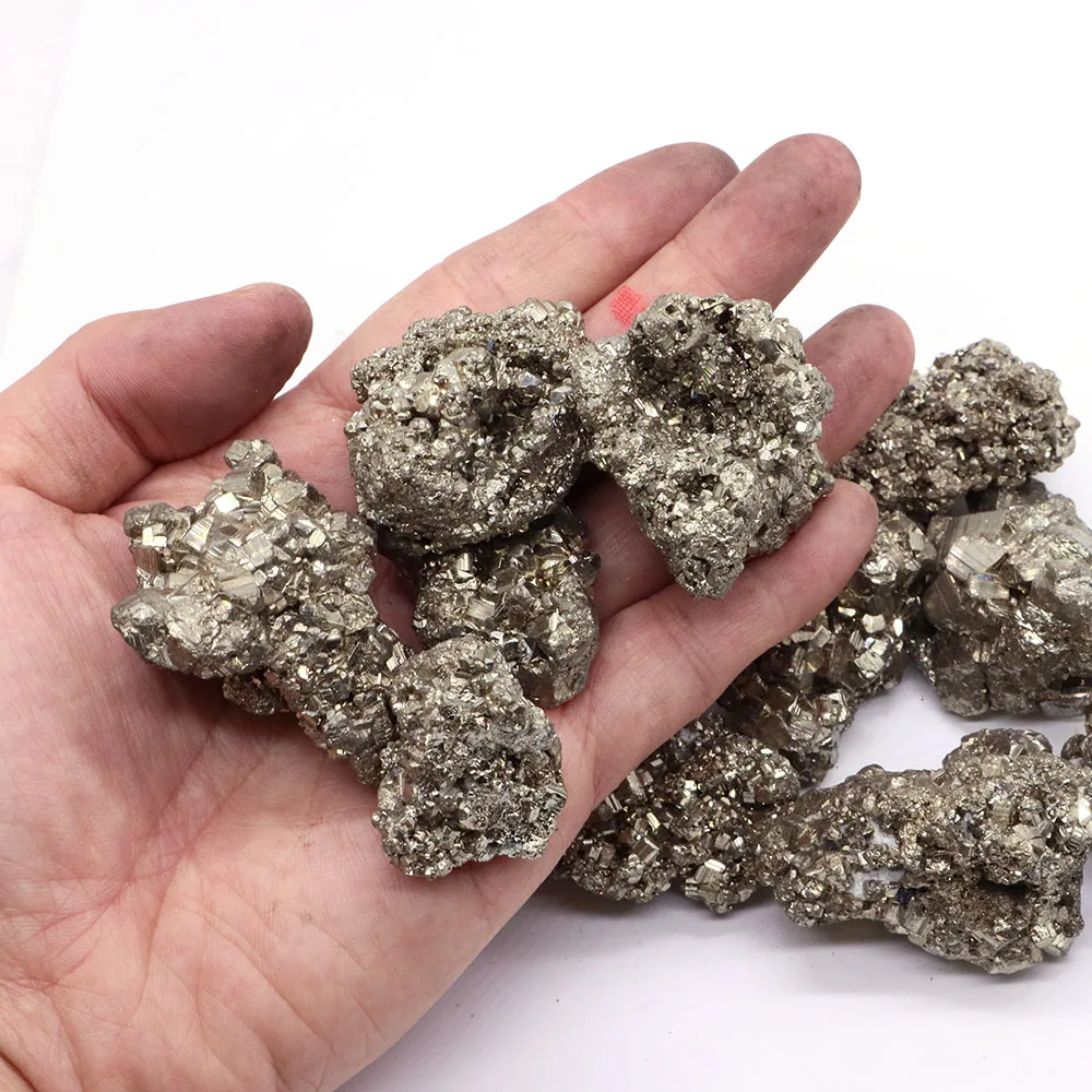 Natural-Stones-Pyrite-Cluster-Crystal-Irregular-Gemstone-Rock-Mineral ...