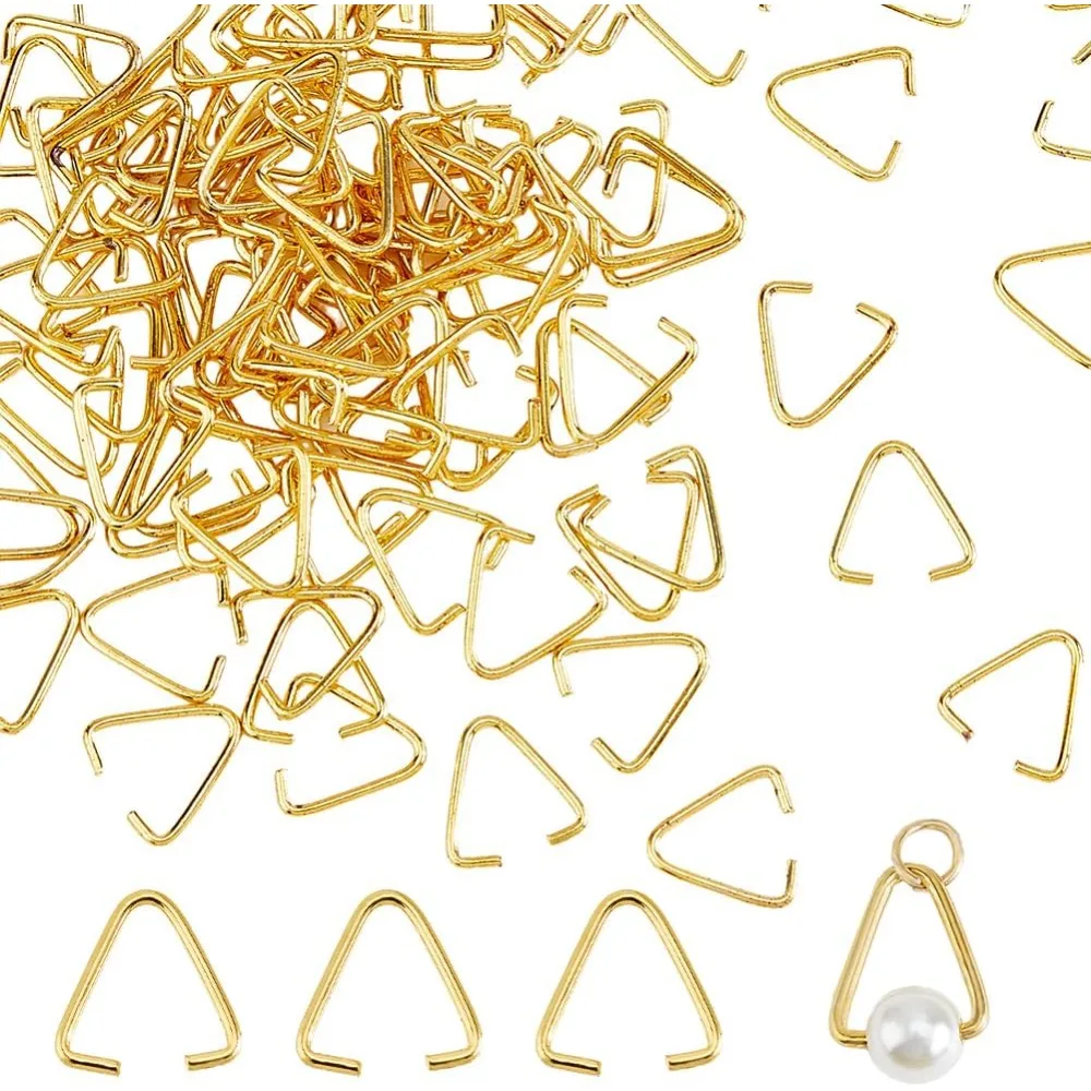 240Pcs Open Jump Rings Bails 15mm Triangle Open Jump Rings Iron Pinch ...