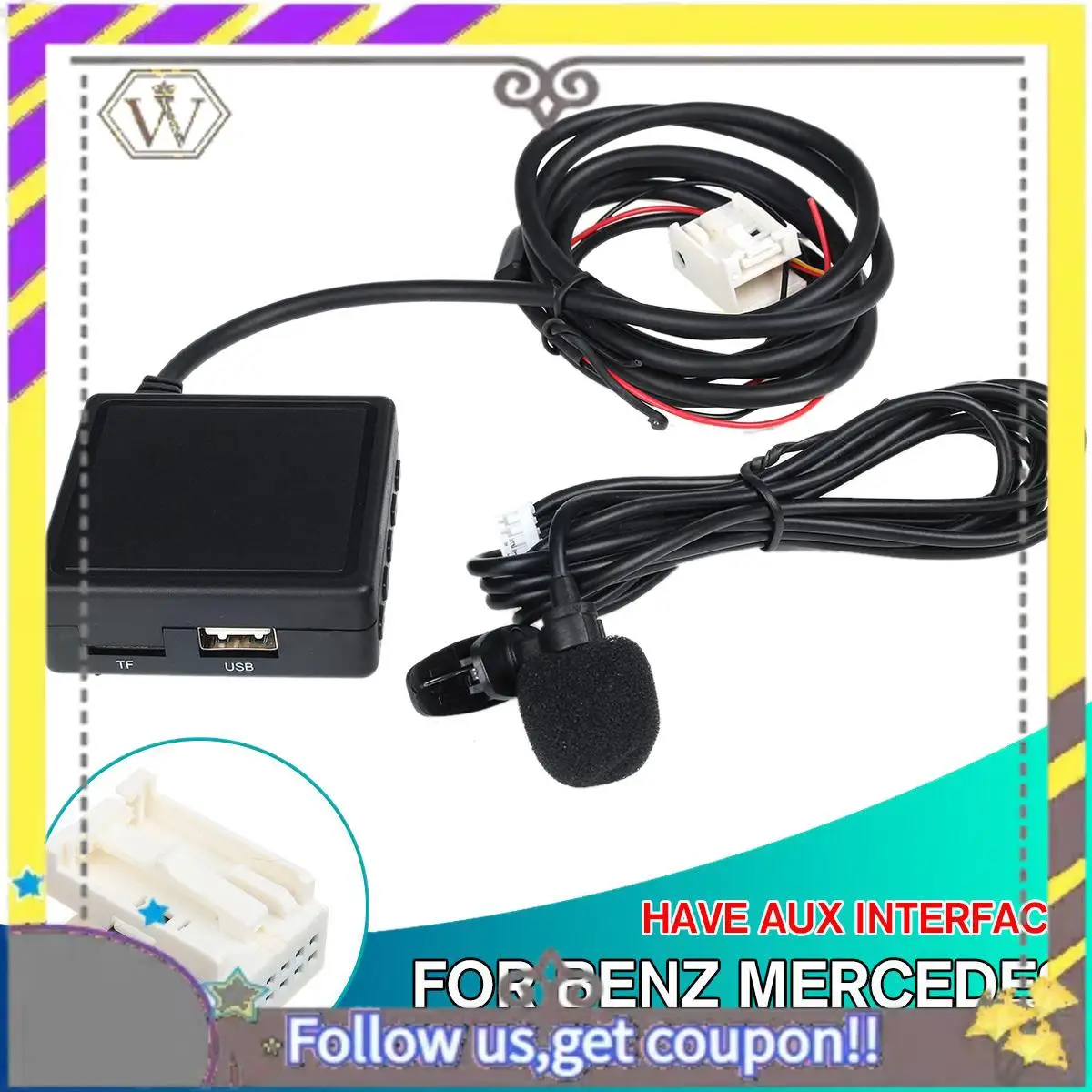 ABXV-Bluetooth Wireless Audio Module Handsfree Phone Aux Adaptor For ...
