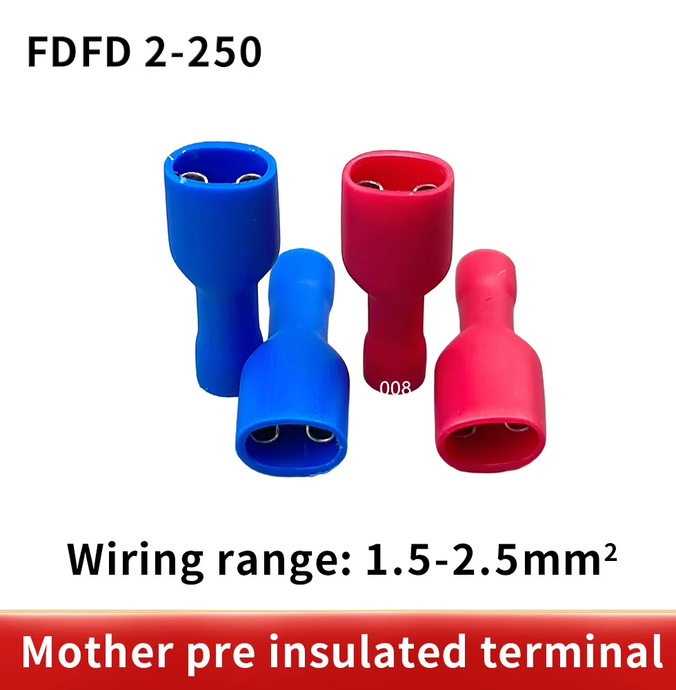 faston-FDFD2-250-25-blue-25-Red-6-3mm-Insulated-Spade-Crimp-Wire-Cable ...