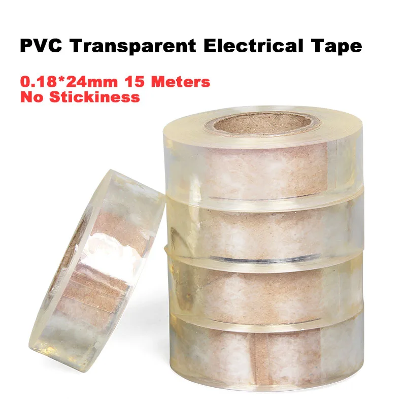 1roll 15m 0.18*24mm Pvc Transparent Electrical Tape No Stickiness ...