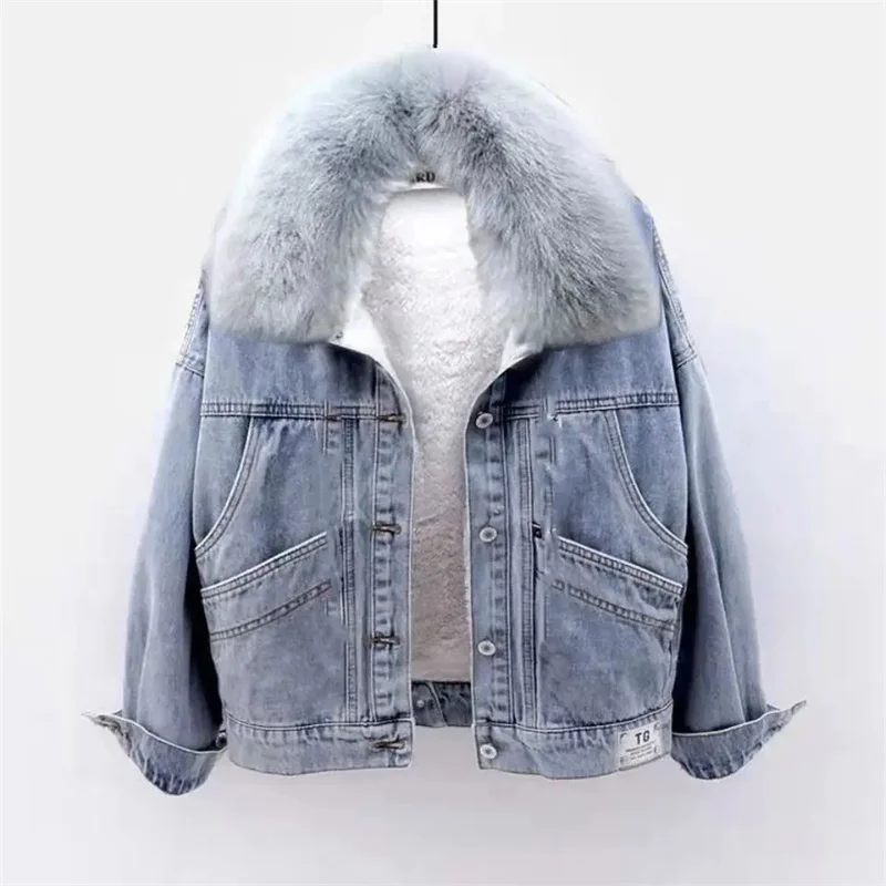 Autumn-And-Winter-Jean-Jacket-Women-s-Plush-Thickened-New-Warm-Thick ...