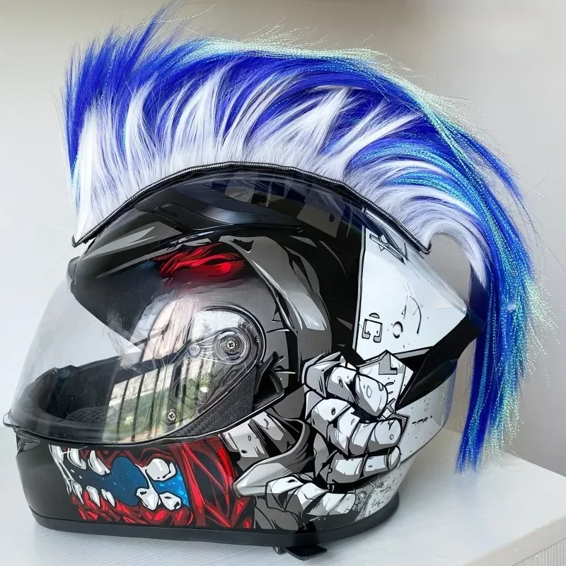 Mohawk-Helmet-Wig-Motorcycle-Helmet-Decorations-Wigs-Cockscomb ...