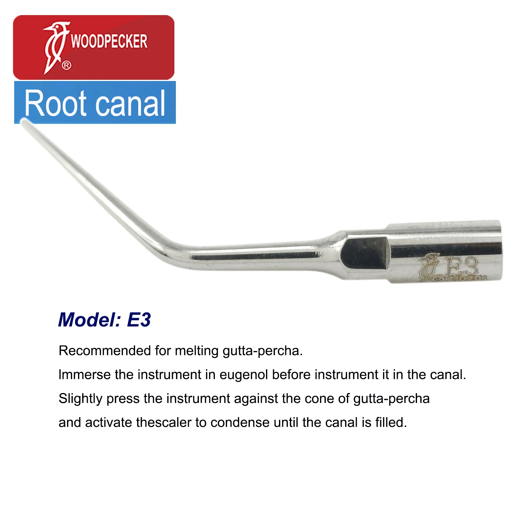 Woodpecker E3 Dental Ultrasonic Scaler Root Canal Cleaning Tip ...