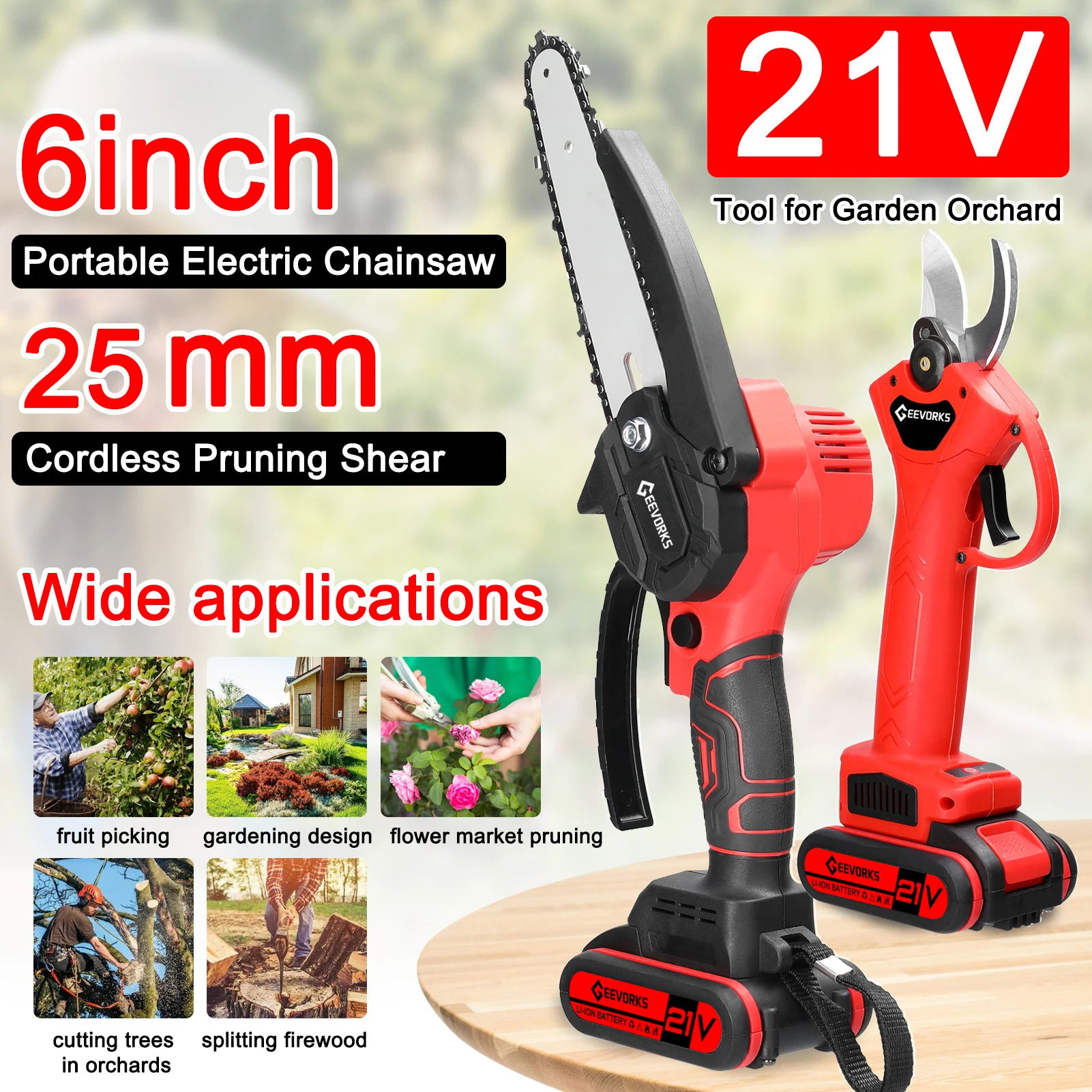 Geevorks-21V-6inch-Portable-Electric-Chainsaw-25mm-Cordless-Pruning ...