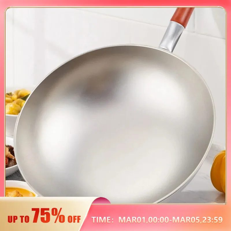 Pure-Titanium-Wok-Non-stick-Kitchen-Cookware-Uncoated-Frying-Pan ...