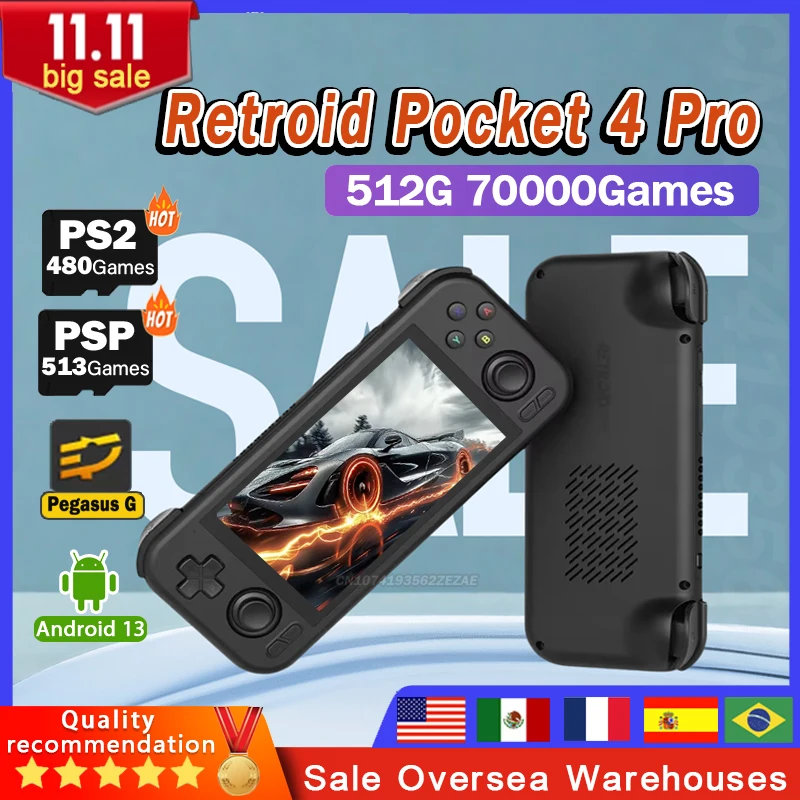 Retroid Pocket 4 Pro Official Portable Handheld Console 4.7 Inch ...