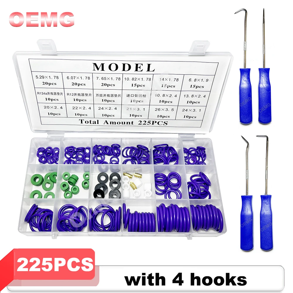 225Pcs Car Air Conditioning Compressor Seal Rings High Temperature ...