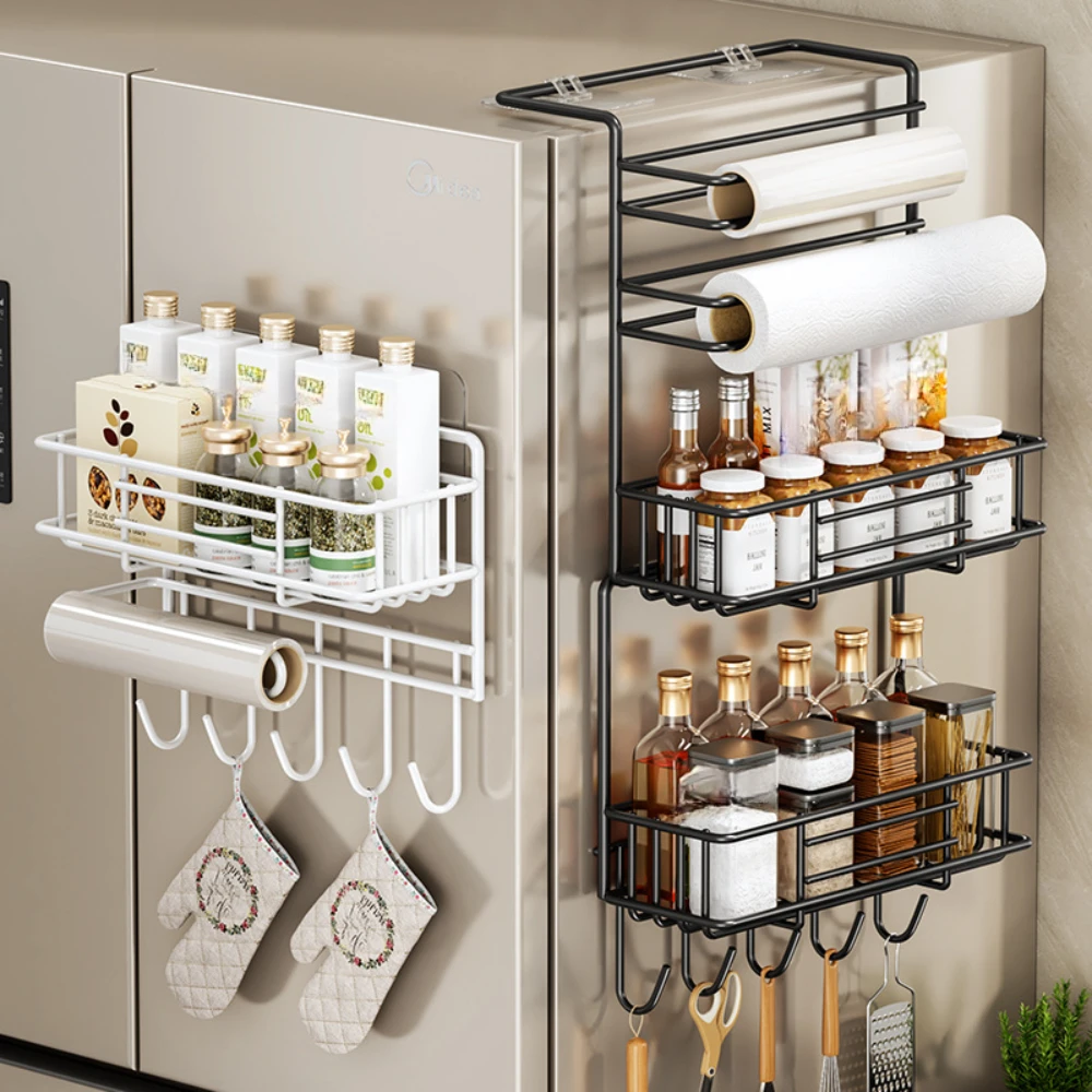 Cozinha-Frigor-fico-Side-Shelf-Rack-De-Armazenamento-De-Especiarias ...