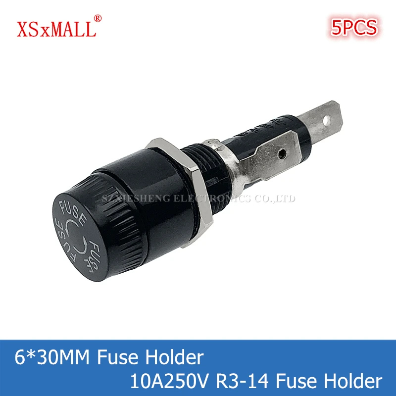 5PCS 6*30MM Fuse Holder R3 14 Fuse Holder 10A250V Panel Mounting High ...