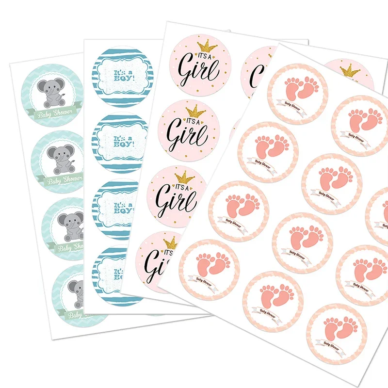 4-5cm-Lovely-Baby-Shower-Stickers-Gender-Reveal-Party-Gift-Labels ...