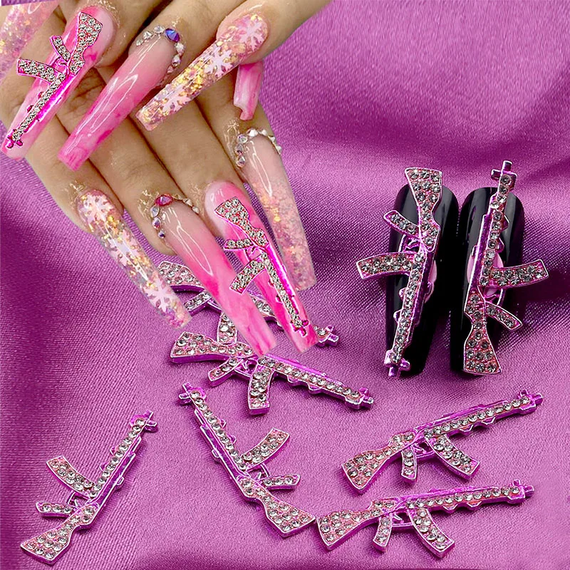 Pink Handgun With Rhinestones