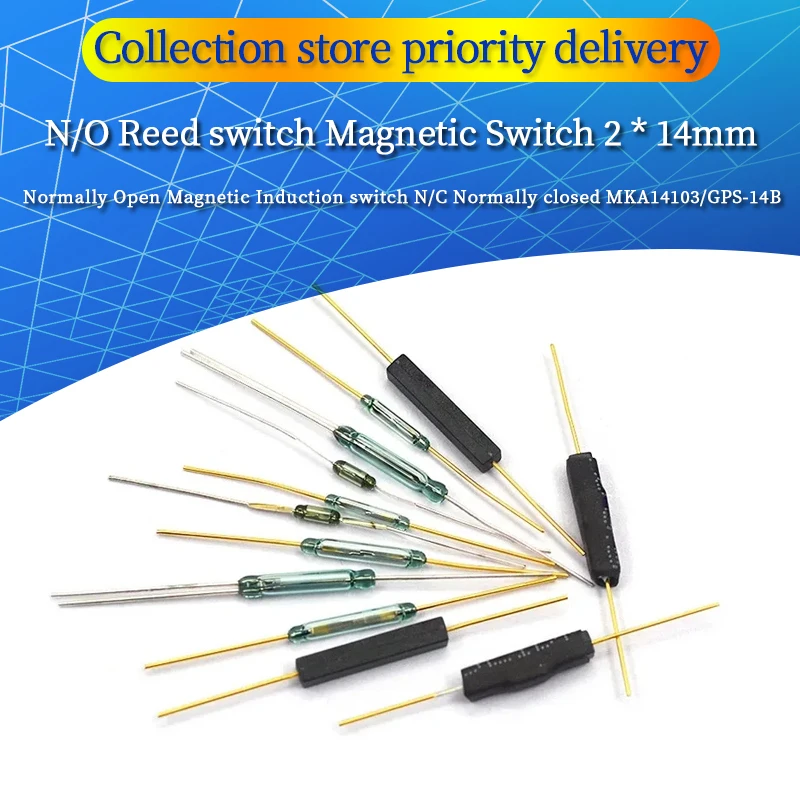 5PCS-N-O-Reed-switch-Magnetic-Switch-2-14mm-Normally-Open-Magnetic ...