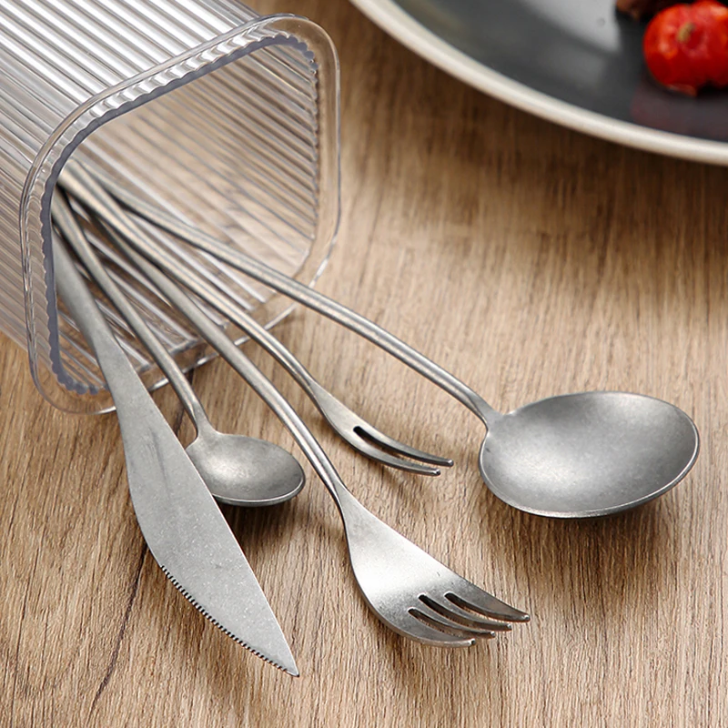 Onlycook-Vintage-Stainless-Steel-Delicate-Western-Dinnerware-Set-Kitche ...