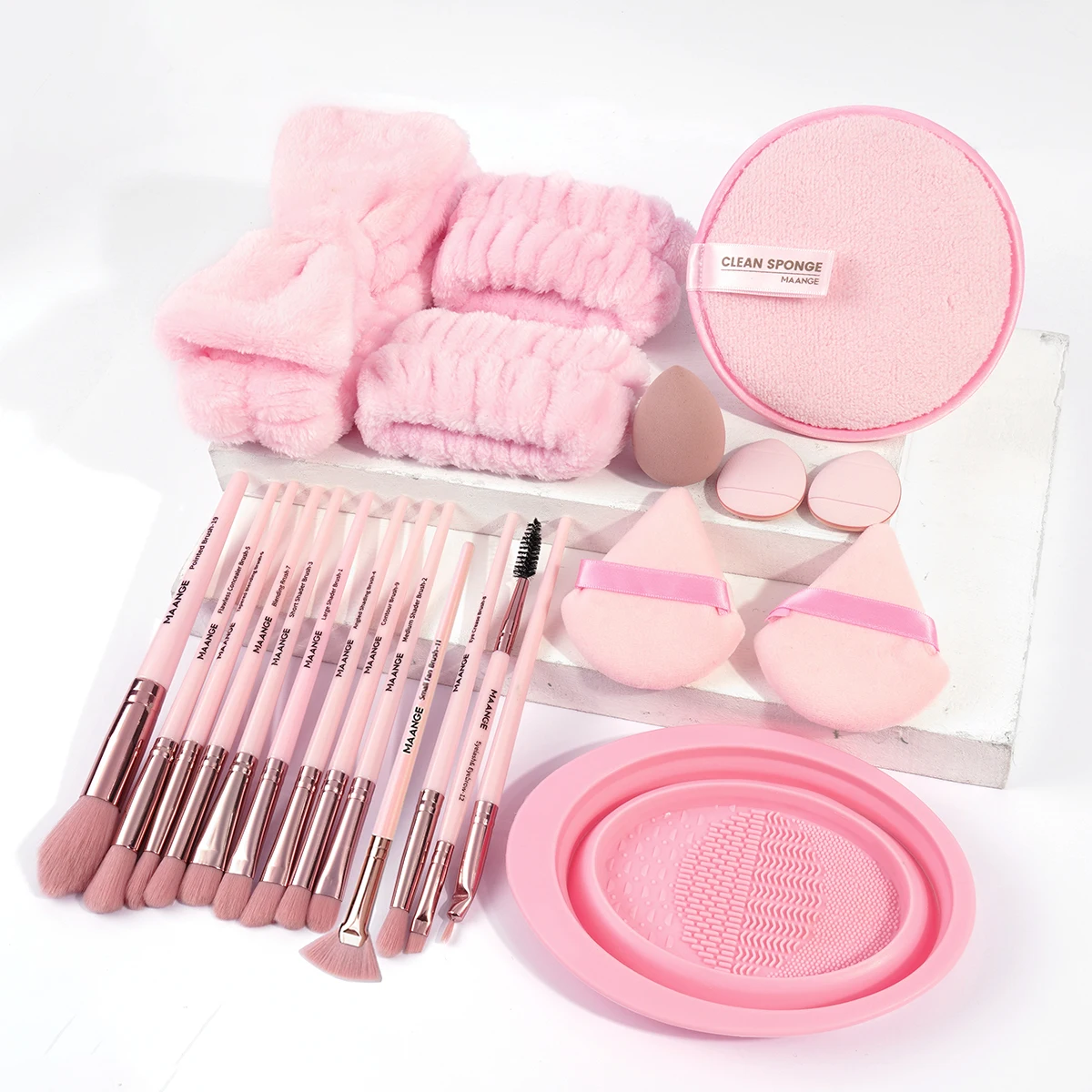 MAANGE-23pcs-Set-Makeup-Tool-13pcs-Pro-Makeup-Brushes-5pcs-Mixed-Blender-Sponges-Puff-Makeup ...