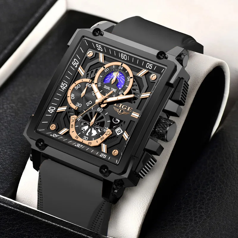LIGE Man Watch Top Brand Luxury Waterproof Quartz Watch for Men Sport ...