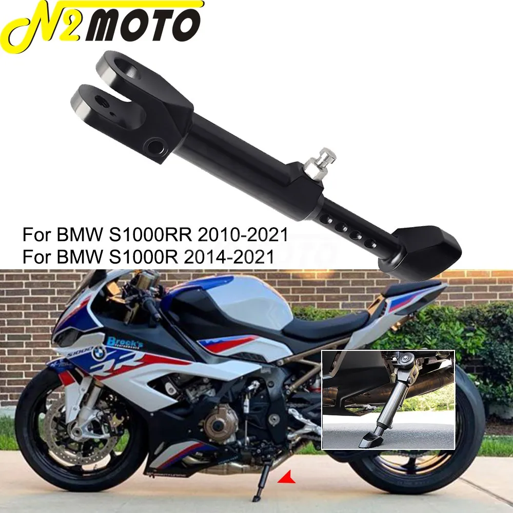 For-BMW-S1000RR-S1000R-2010-2021-Motorcycles-Side-Stand-Black-CNC ...