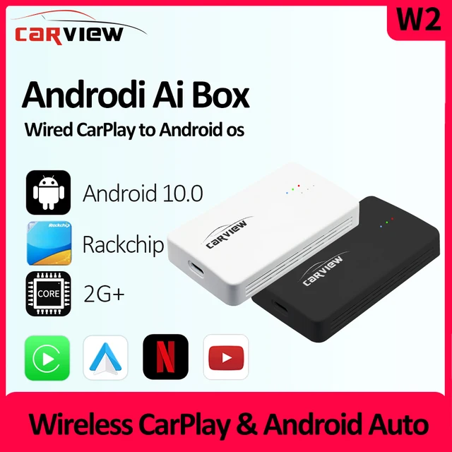 CARVIEW Andoroid CarPlay Ai Box 3 in 1 Adapter Wireless Android Auto USB Plug and Play 4-Core ...