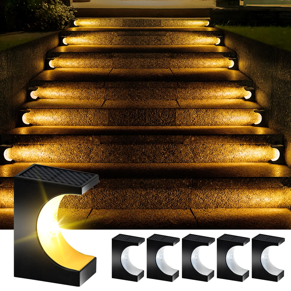 LED-Solar-Step-Lamp-Path-Stair-Outdoor-Garden-Lights-Warm-White ...