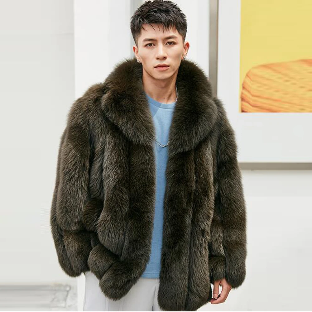 Denny&Dora Winter Thick Warm Natural Real Fox Fur Coat Natural Fur ...