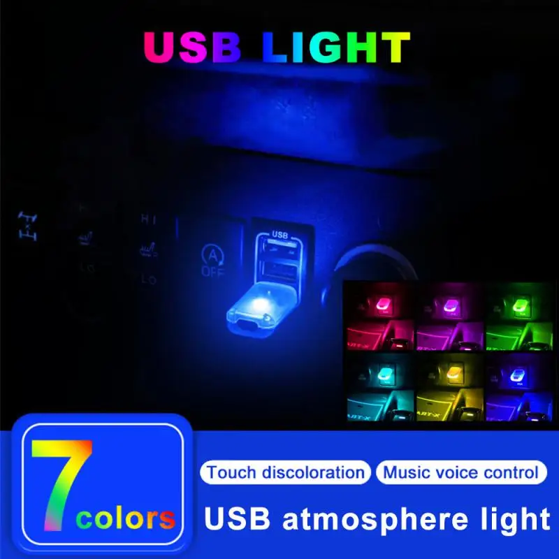 Auto Interior Atmosphere Light Lighting | Colorful Light Usb Car - Mini ...