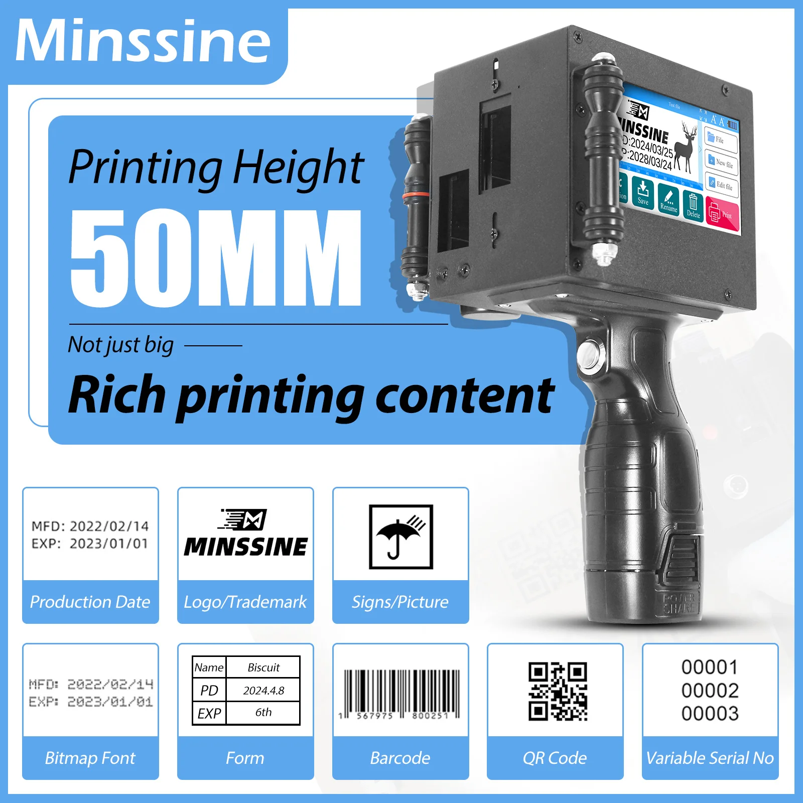 50mm-Handheld-Inkjet-Printer-Gun-with-2-Fast-drying-Cartridge-for-QR ...