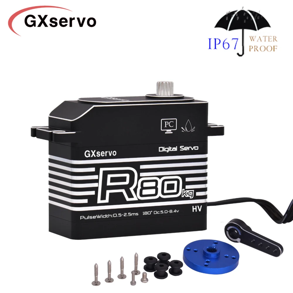 GX Servos R80 80KG 15T HV High Torque Waterproof Digital Servo For 1/5 ...