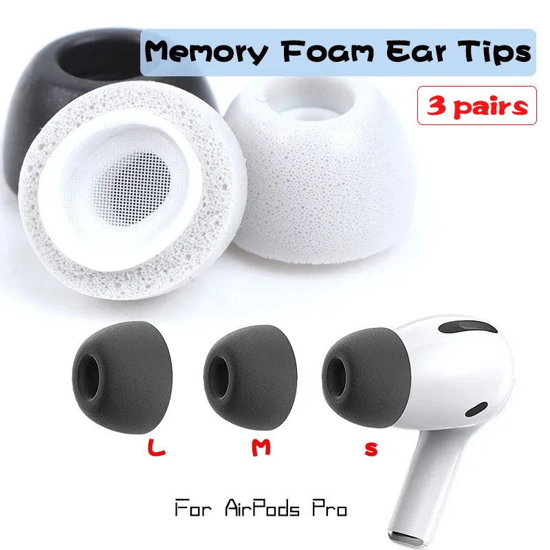 3/2/1pair Memory Foam Tips For Apple Airpods Pro Ear Tips Foam Tips For ...