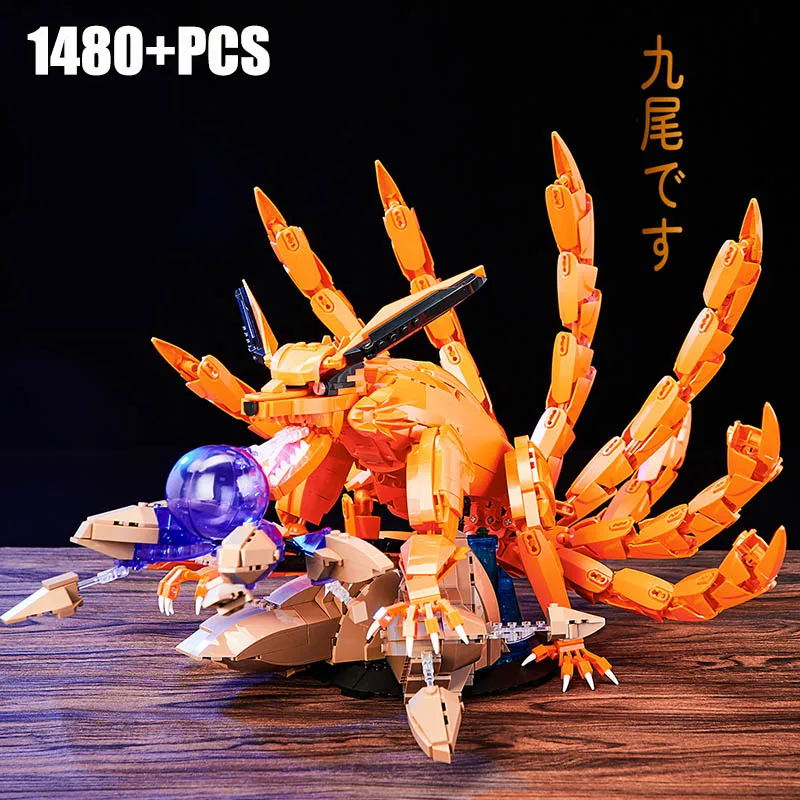 Creative-MOC-Anime-1480pcs-Nine-tailed-Fox-Figure-Building-Blocks-DIY ...