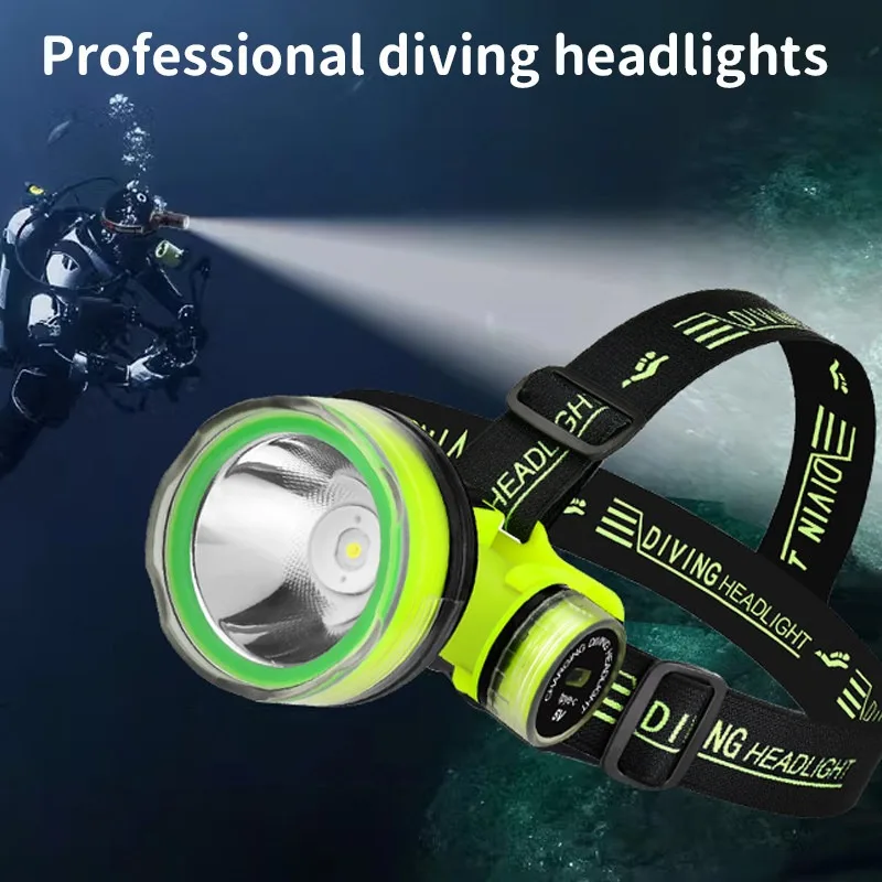 Diving-Headlight-Rechargeable-IPX8-Waterproof-Headlight-Led ...