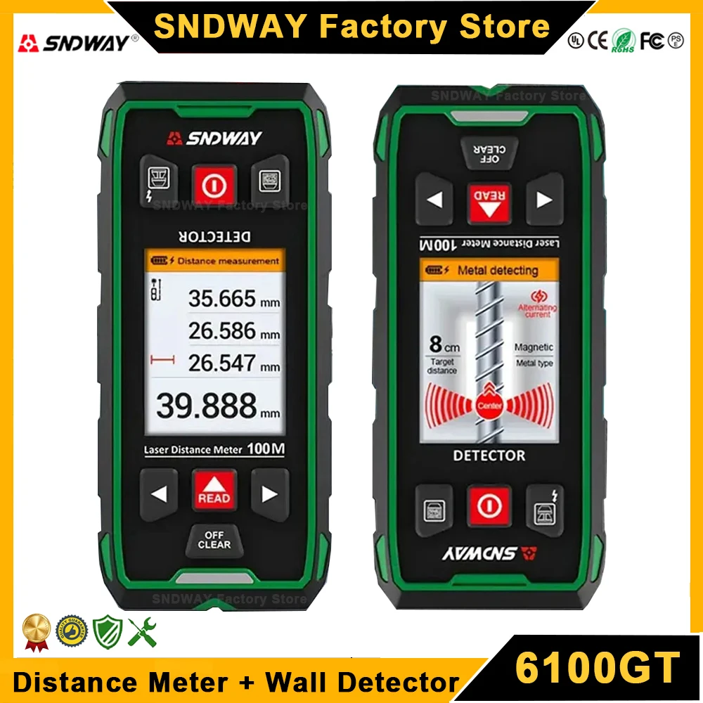 SNDWAY-SW-6100GT-Detector-de-pared-esc-ner-profesional-Metal-madera-alambre-Cable-buscador-tel ...