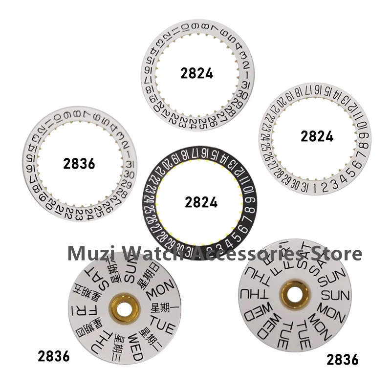 Watch-Date-Day-Wheel-Calendar-Disc-Black-White-Watch-Weekly-Disc-Fits ...
