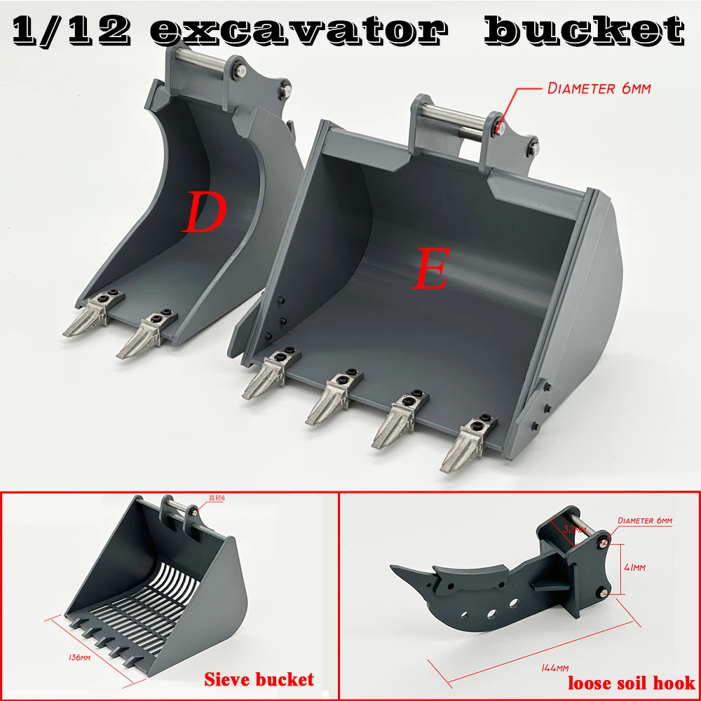1-12-Series-Hydraulic-Excavator-Model-Bucket-Ripper-Hook-Narrow-Bucket ...