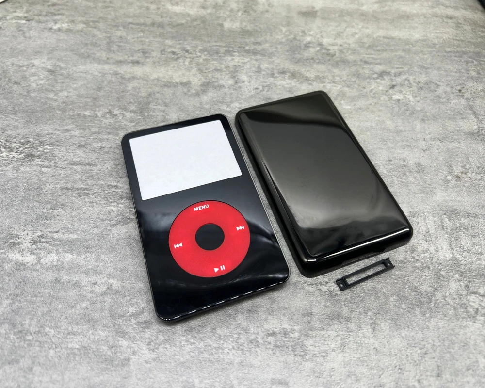 black front faceplate back case housing red clickwheel black center ...