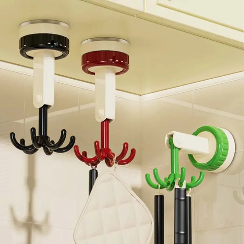 Suction-Cup-Hook-Kitchen-Six-Claw-Swivel-Hook-Reusable-Heavy-Duty ...