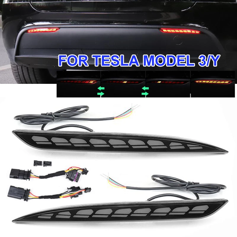 1-Pair-Car-Rear-Bumper-Brake-Light-Dynamic-Signal-Light-for-Tesla-Model ...
