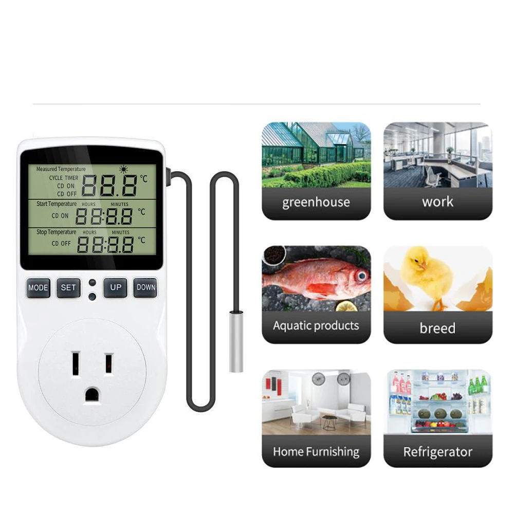 US-Timer-Socket-Digital-Thermostat-Temperature-Controller-Socket-Outlet ...