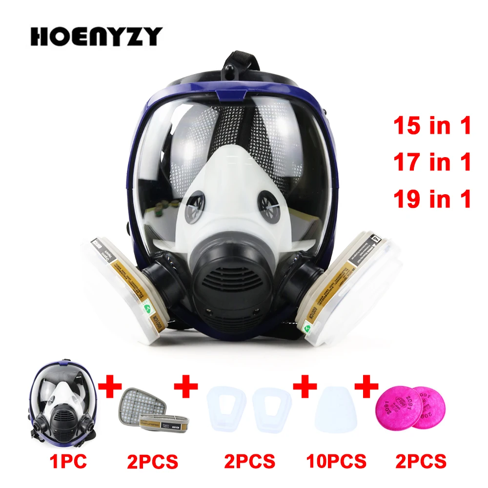 15-17-in-1-Chemical-Gas-Mask-6800-Dustproof-Respirator-Anti-Fog-Full ...