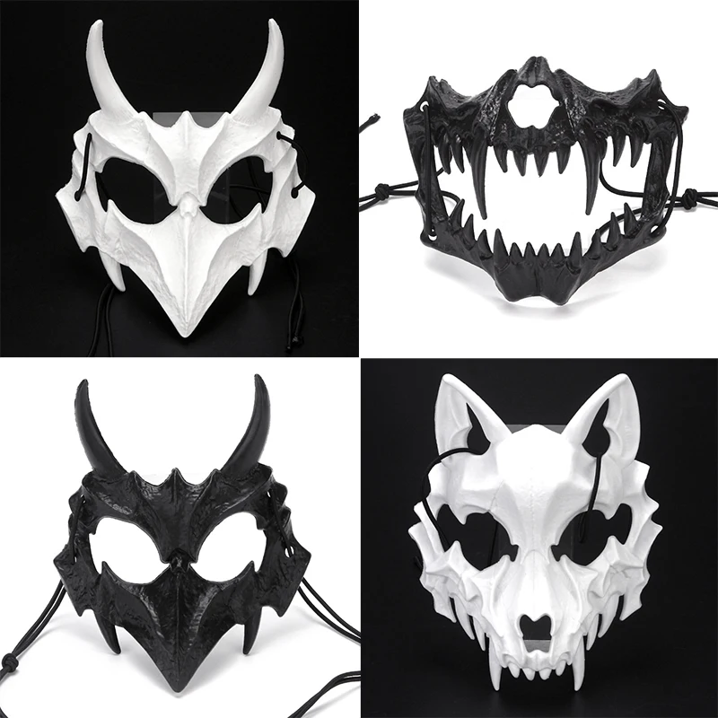Halloween-3D-Skeleton-Masks-Horror-Skull-Half-Face-Mask-Horror-Demons ...