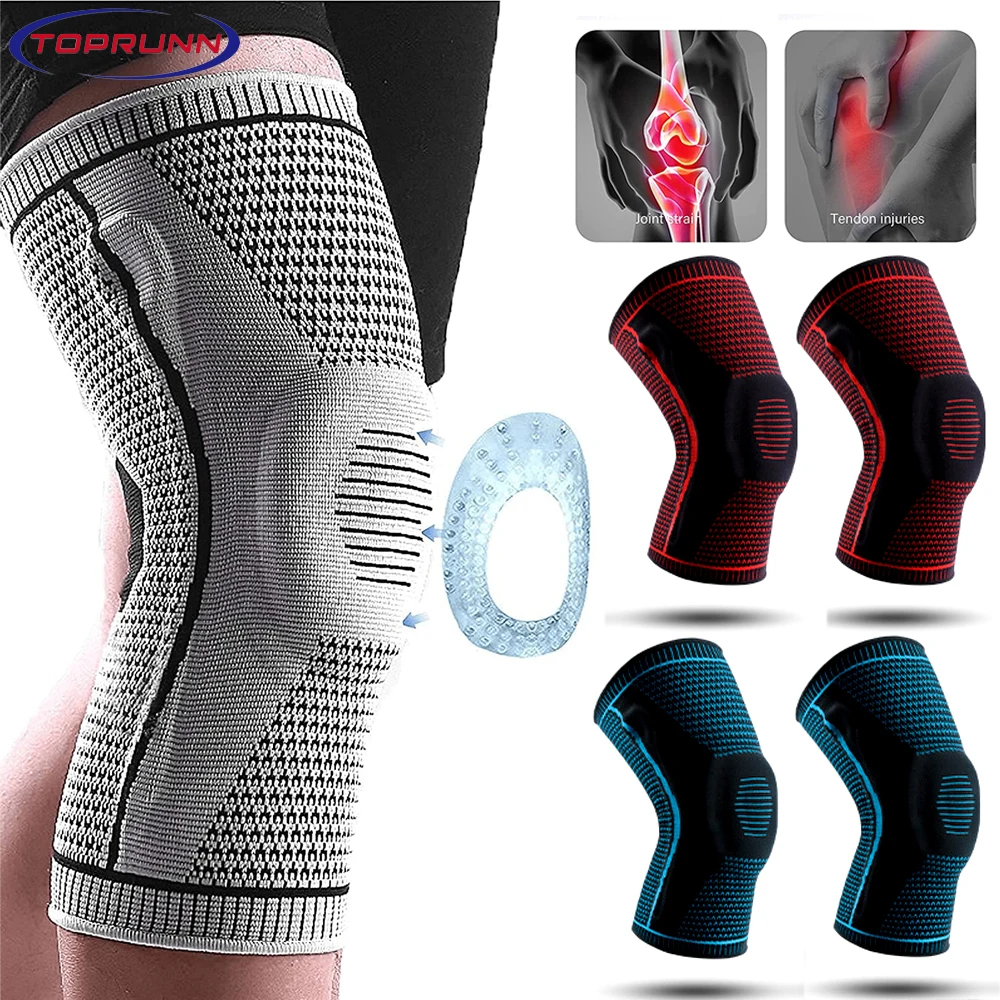 2pcs-Knee-Compression-Sleeve-Professional-Knee-Brace-Support-Elastic ...