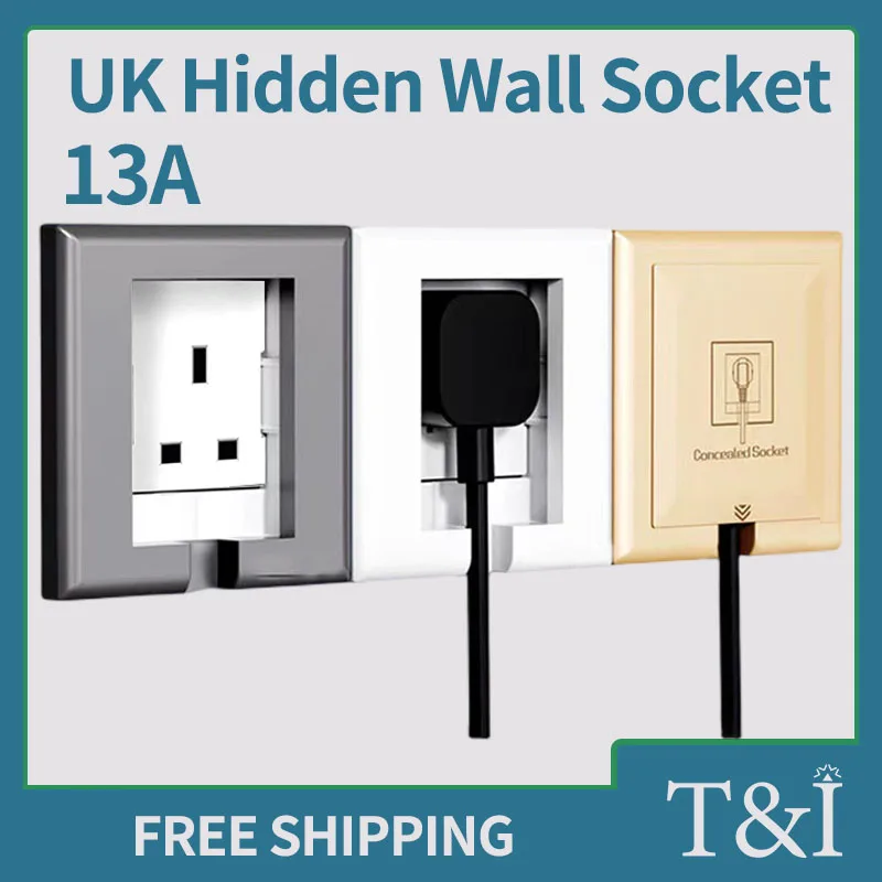 1-10-PCS-UK-Hidden-Wall-Socket-13A-Embedded-Panel-Concealed-Flush ...