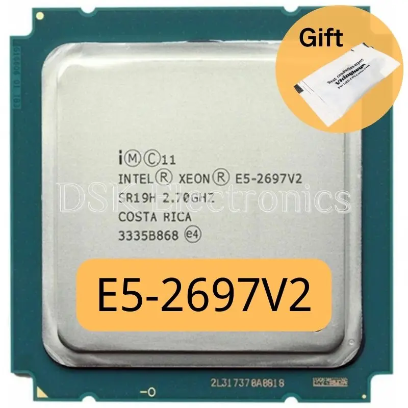 Intel xeon E5 2697 v2 2.7GHz 30M QPI 8GT/s LGA 2011 SR19H C2 E5 2697v2 ...