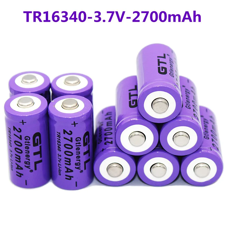 3.7V. Batterie rechargeable 2700 MAH Batterie lithium-ion CR123A/RCR123 ...