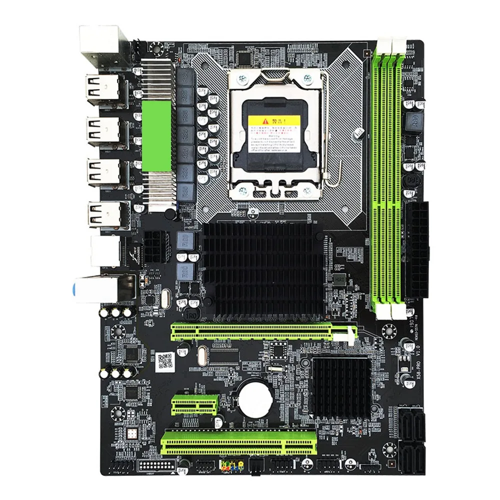 Placa-mãe X58 PRO LGA 1366 DDR3 DIMM PCIE X16 8 Interface USB Placa-mãe Suporta RAM RECC e CPU ...