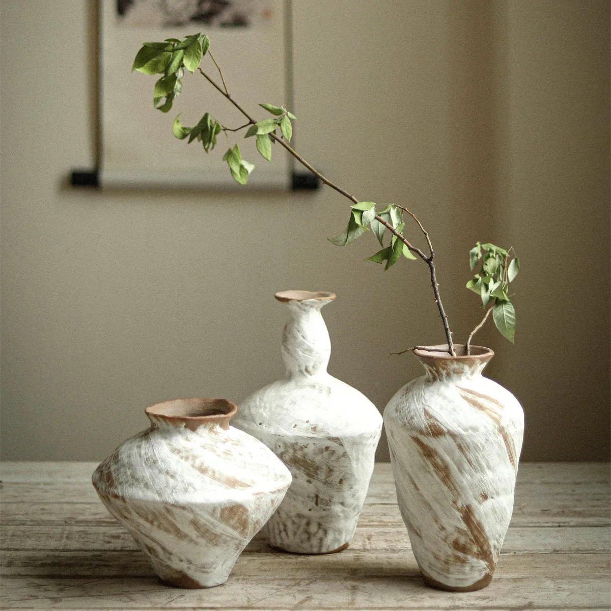Chinese-Zen-Ceramic-Vase-Living-Room-Tea-Room-Study-Flower-Arrangement ...