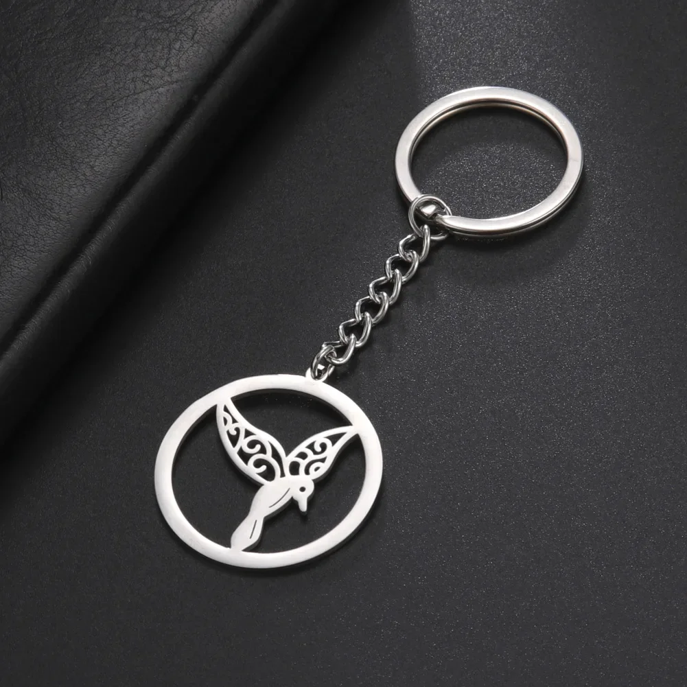 European-Style-Titanium-Steel-Keychain-Colorful-Chain-Hollow-Bird ...